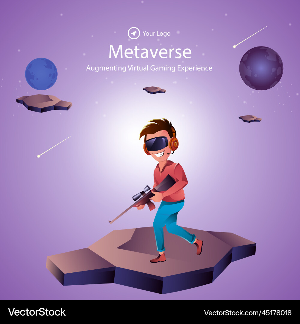 Banner design of metaverse virtual gaming Vector Image
