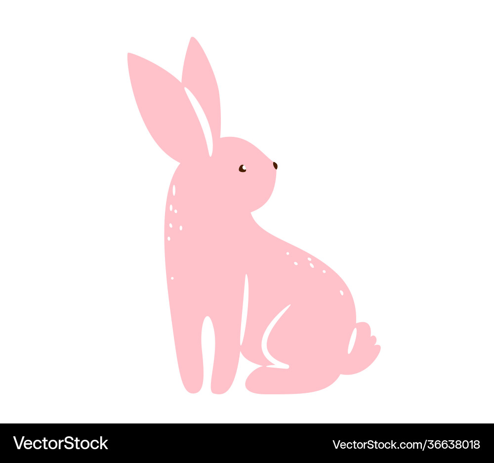 Bunny pink textured rabbit Royalty Free Vector Image