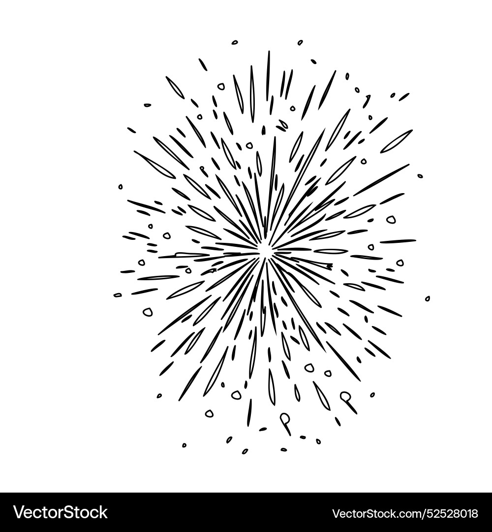 Celebration fireworks splash outline sketch Vector Image