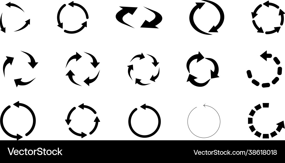 Circular Recycle Arrows Set Royalty Free Vector Image