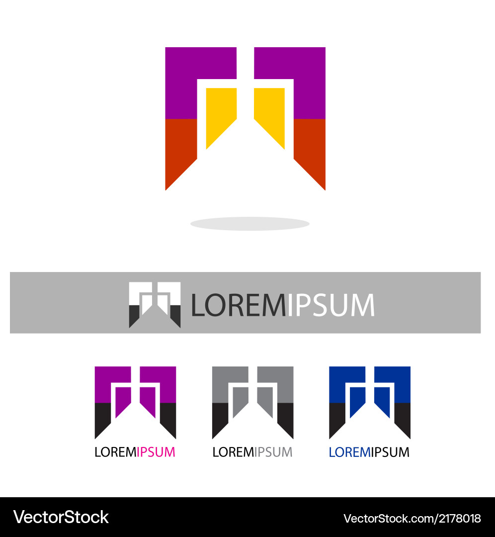 Colorful Logo Icons Set Royalty Free Vector Image