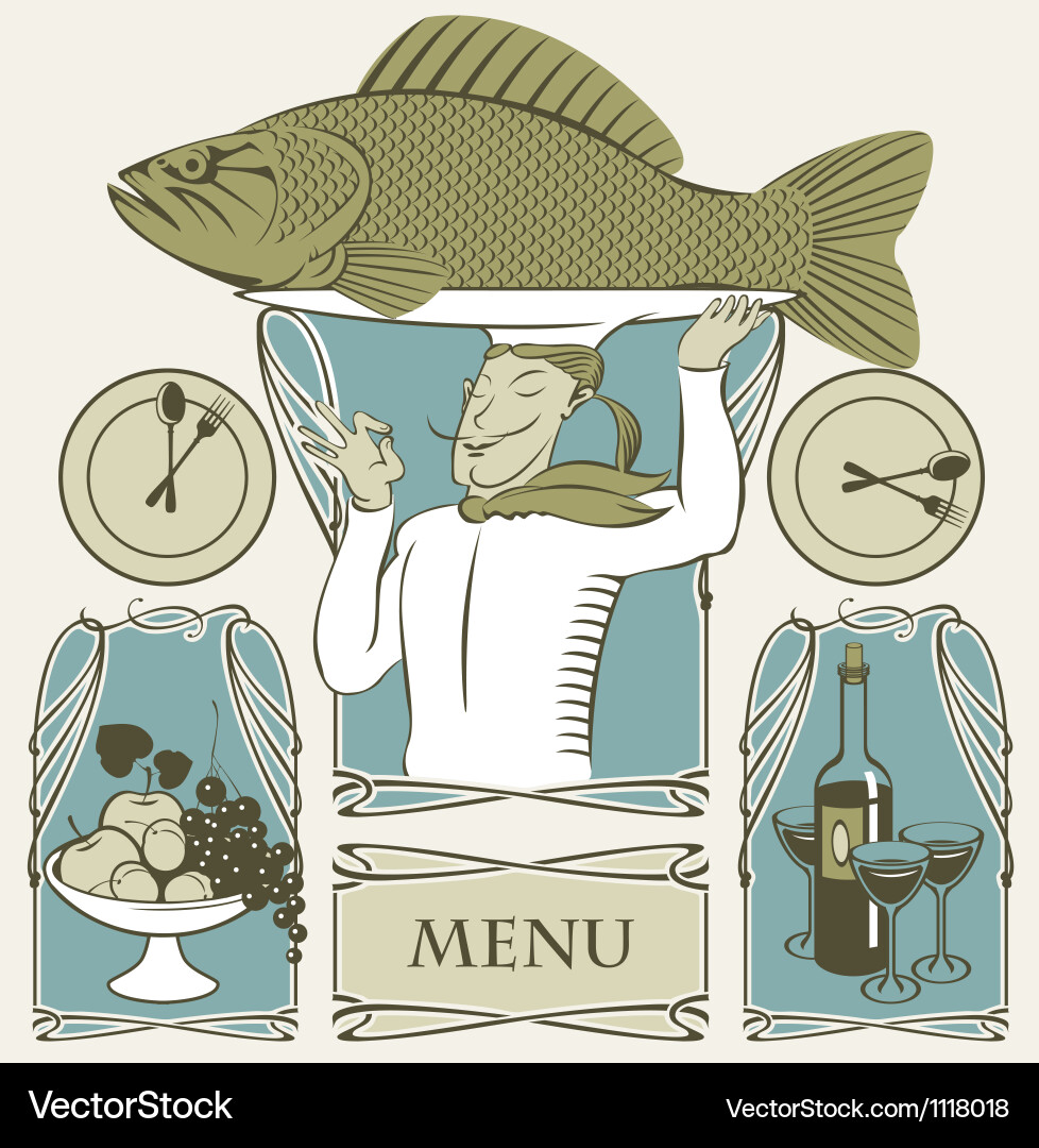 Cook fish Royalty Free Vector Image - VectorStock