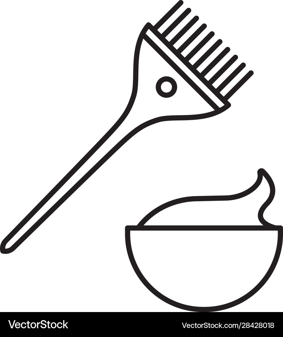 Hair dyeing kit linear icon Royalty Free Vector Image