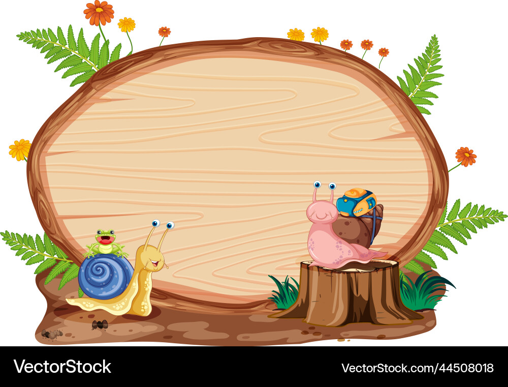 Insect with wooden frame board banner Royalty Free Vector