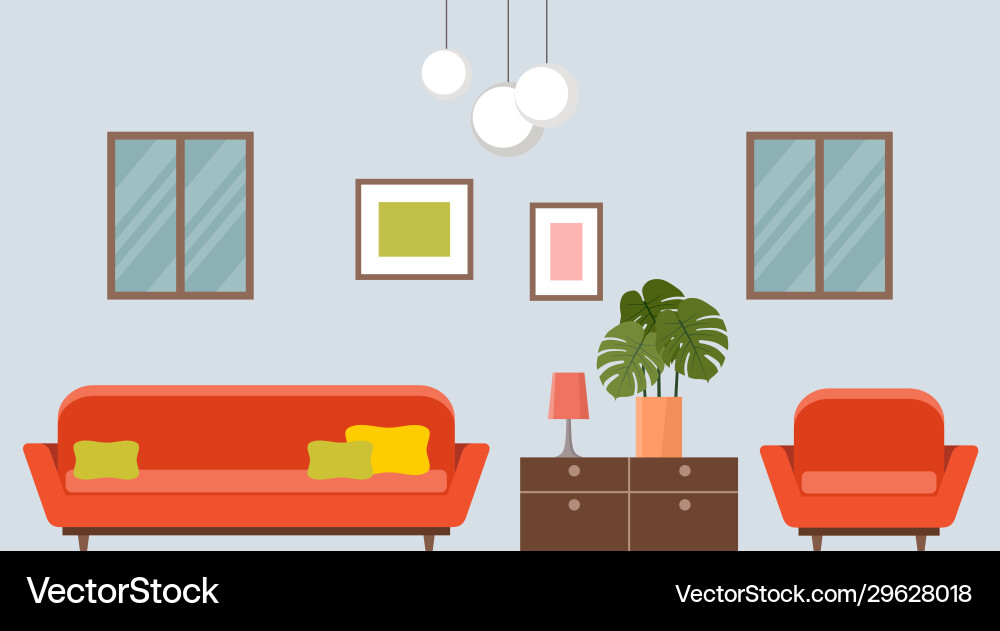 Interior living room Royalty Free Vector Image