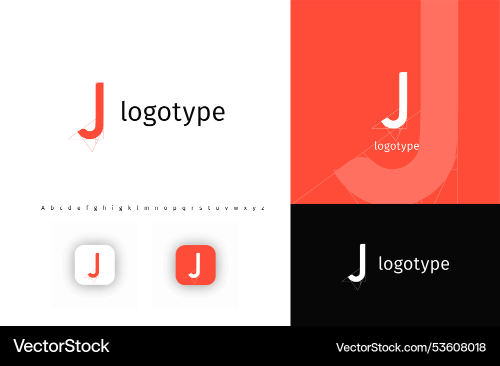 Minimalistic geometric letter j monogram Vector Image