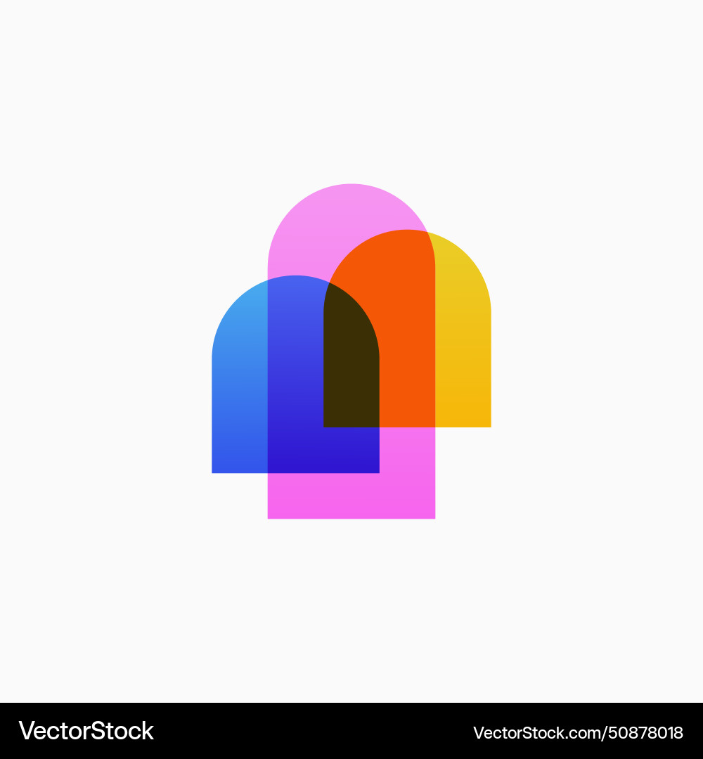 Niche window door shape colorful logo icon Vector Image