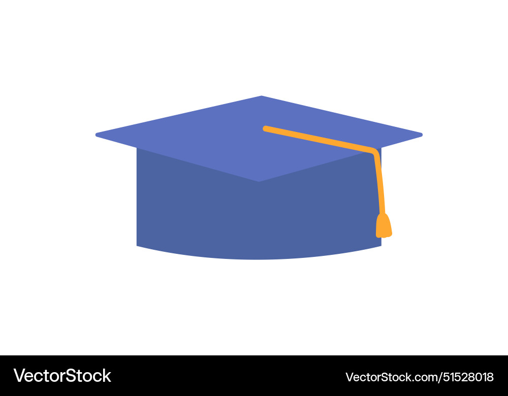 School graduate hat blue mortarboard cap Vector Image