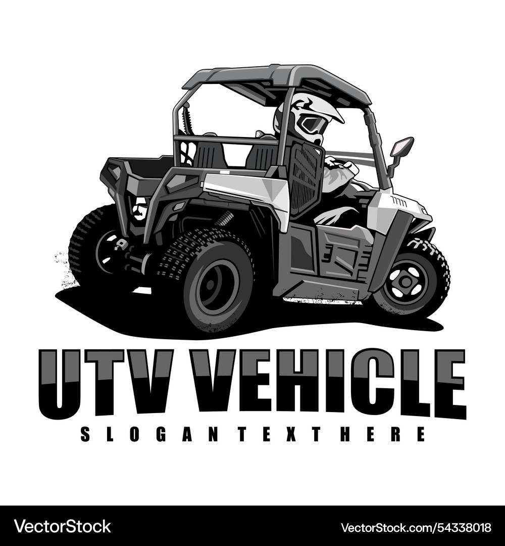 Utv offroading social speed club logo design Vector Image