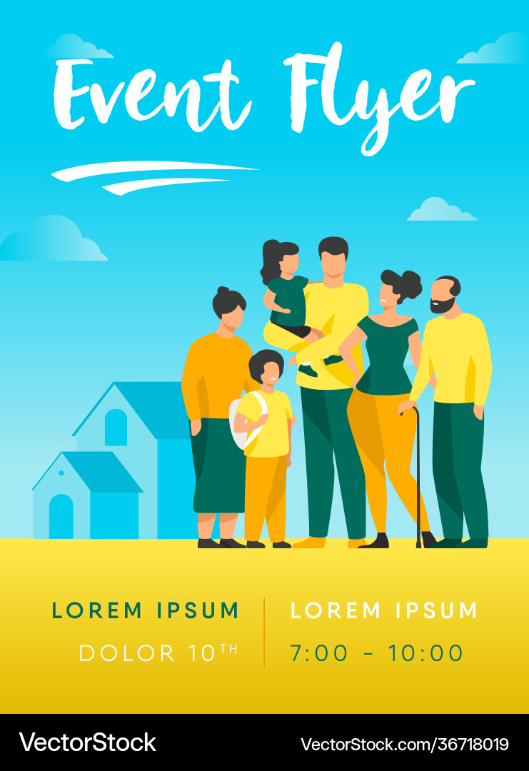 Big family meeting Royalty Free Vector Image - VectorStock