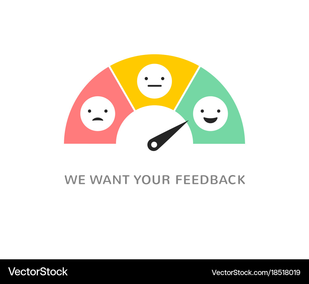 Emoticons scale feedback request concept Vector Image