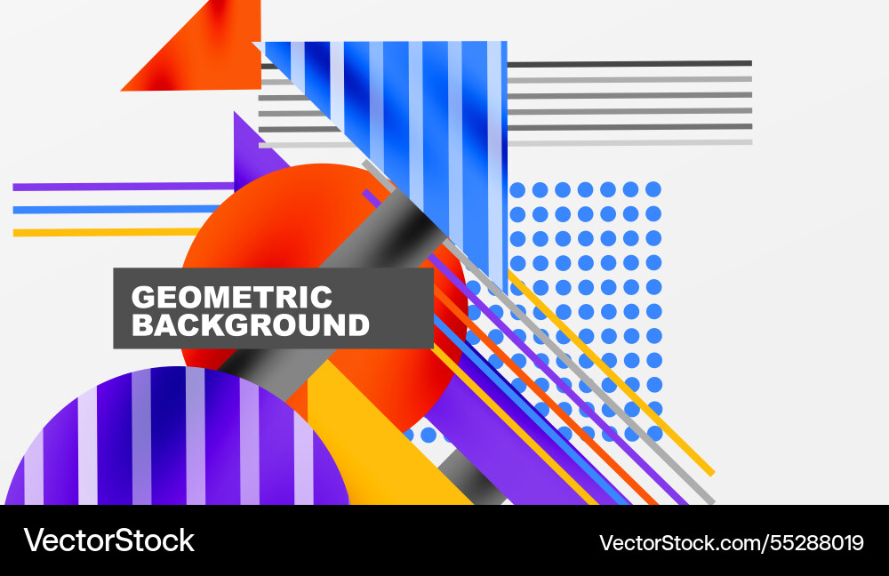 Geometric abstract background with bold shapes Vector Image