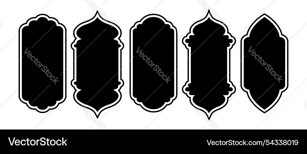 Islamic arch windows indian architecture Vector Image