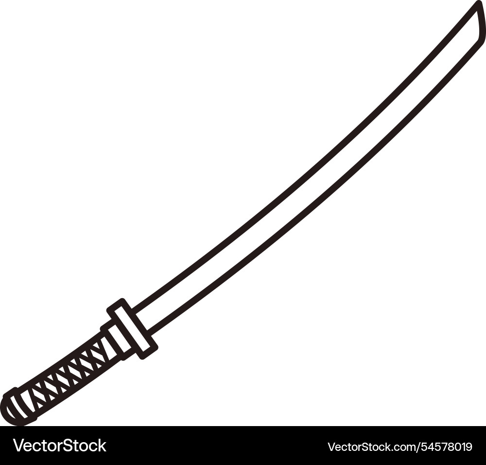 Japanese katana sword Royalty Free Vector Image