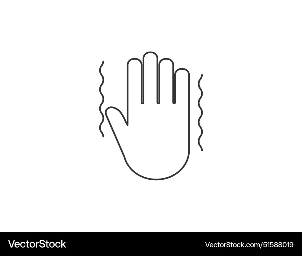 Trembling hand health icon Royalty Free Vector Image
