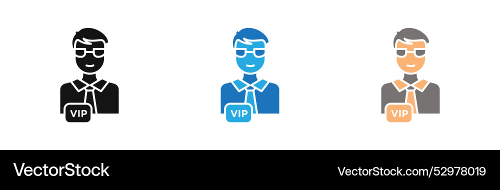 Vip person icon line art logo set Royalty Free Vector Image