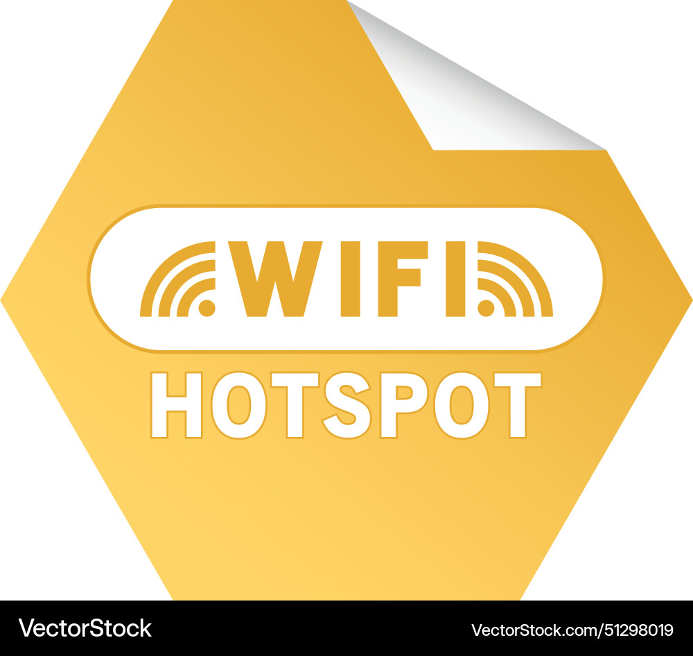 Wifi hot spot label Royalty Free Vector Image - VectorStock