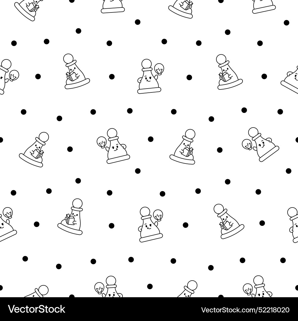 Cute chess pawn coloring page Royalty Free Vector Image