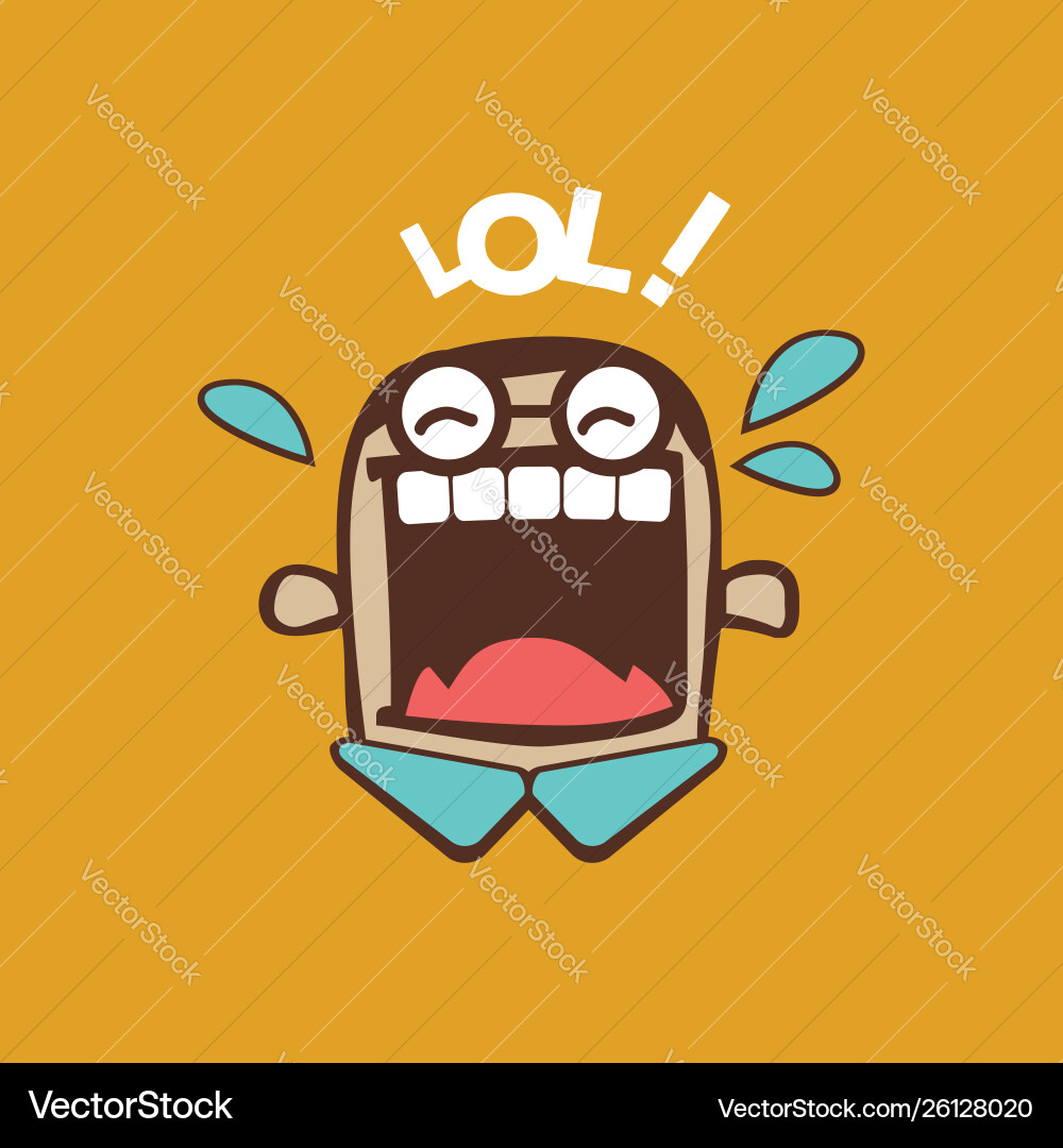 Funny Laughing Face Character Royalty Free Vector Image
