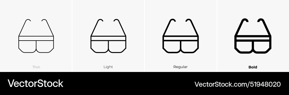 Lab goggles icon thin light regular and bold Vector Image