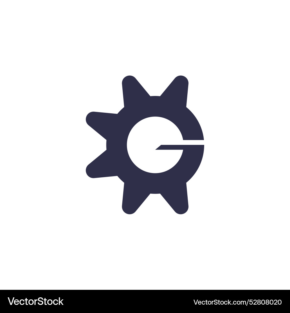 Letter g gear logo mechanics symbol Royalty Free Vector