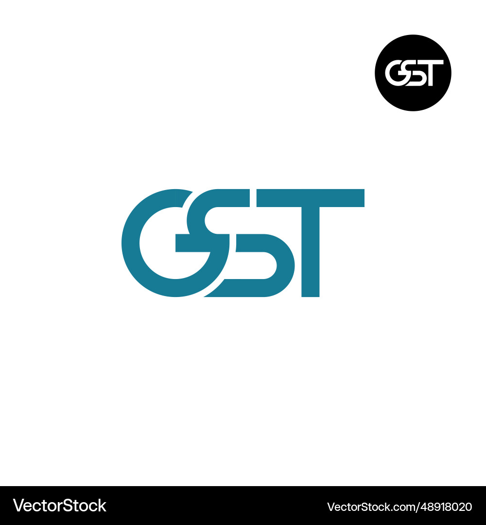 Letter gst monogram logo design Royalty Free Vector Image