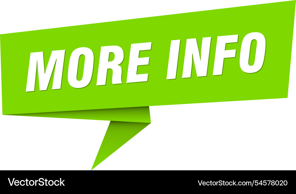 More info banner speech bubble label Royalty Free Vector