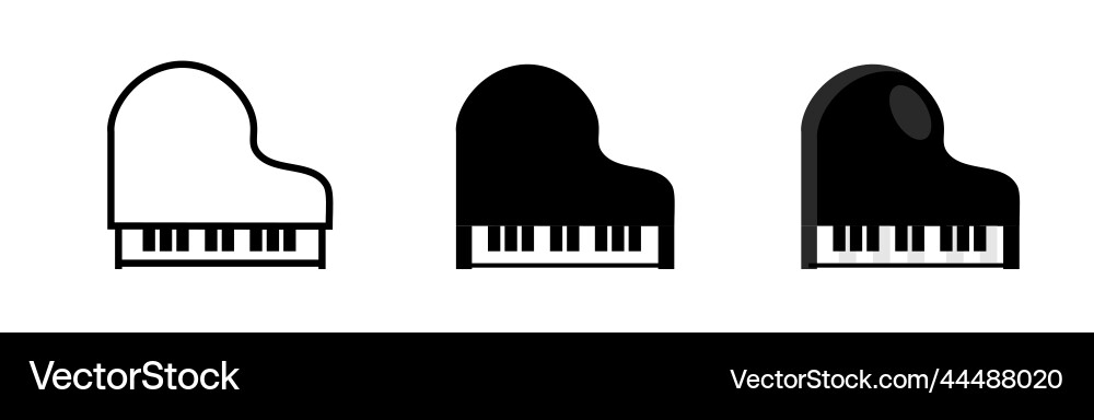 Piano isolated top view symbol grand Royalty Free Vector