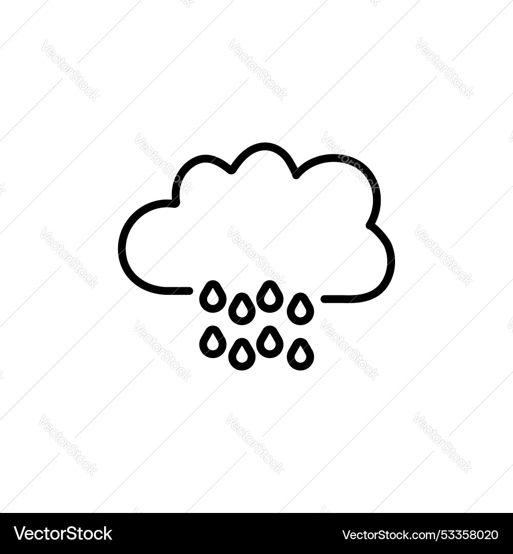 Rainy icon set weather cloud symbol rain Vector Image