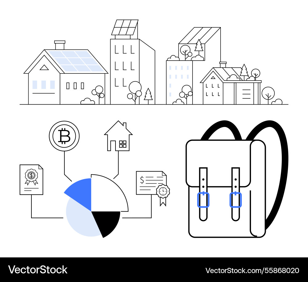 Renewable energy community financial data Vector Image