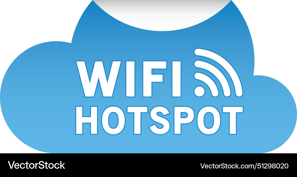 Wifi hot spot label Royalty Free Vector Image - VectorStock