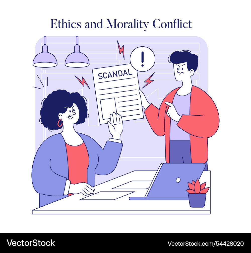 Workplace disputes flat Royalty Free Vector Image