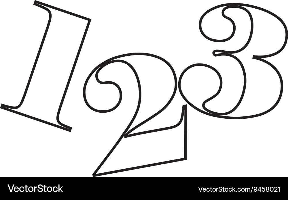 123 numbers drawing isolated icon design Vector Image