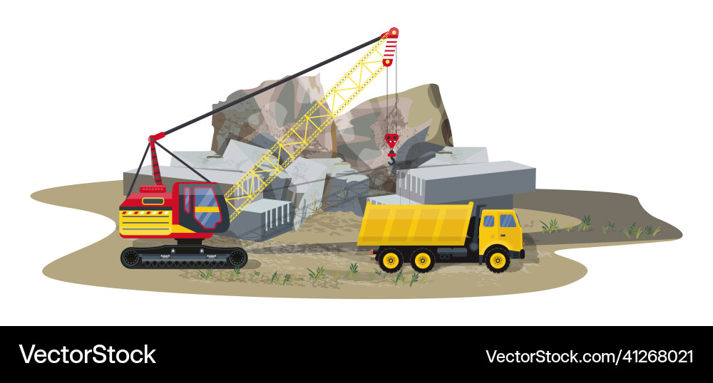 A granite quarry Royalty Free Vector Image - VectorStock