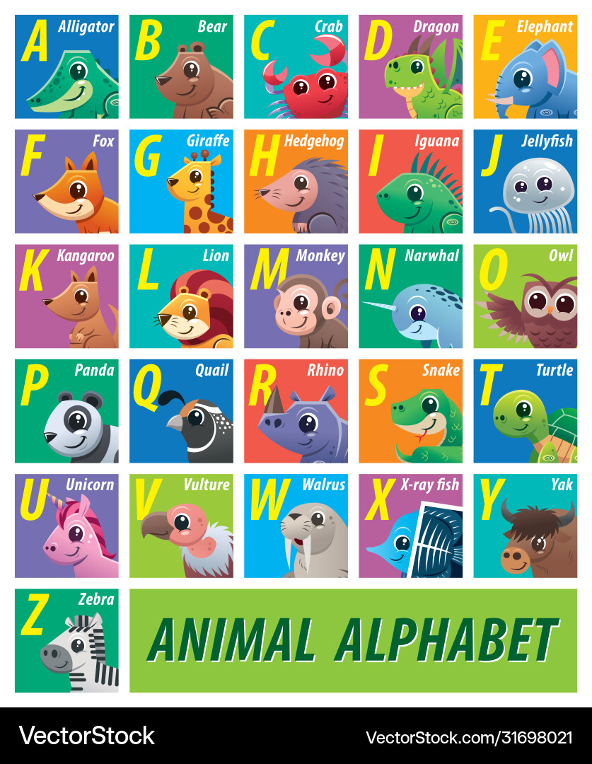 Animal Alphabet Vector