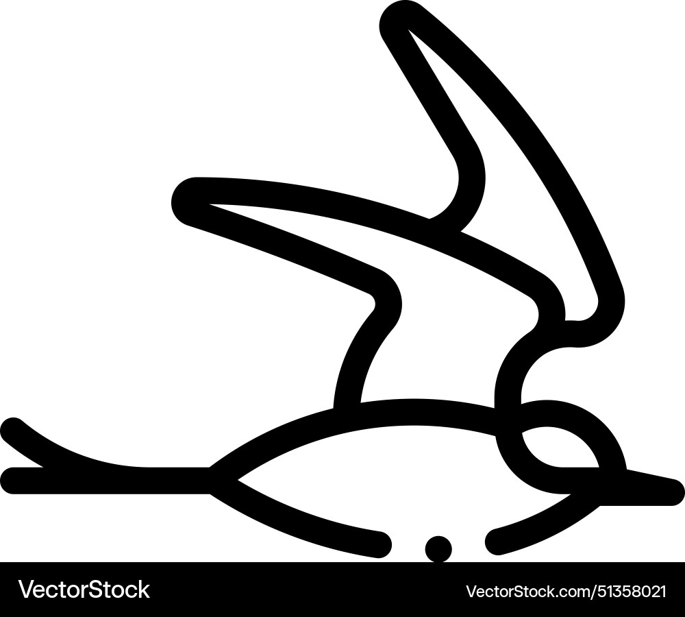 Arctic tern icon thin linear style design Vector Image