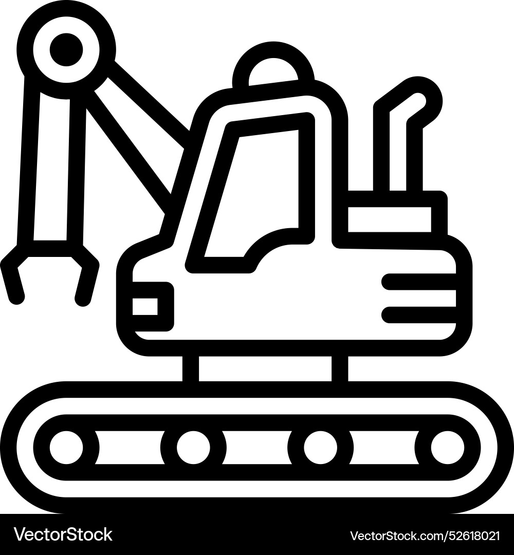 Crawler excavator icon Royalty Free Vector Image