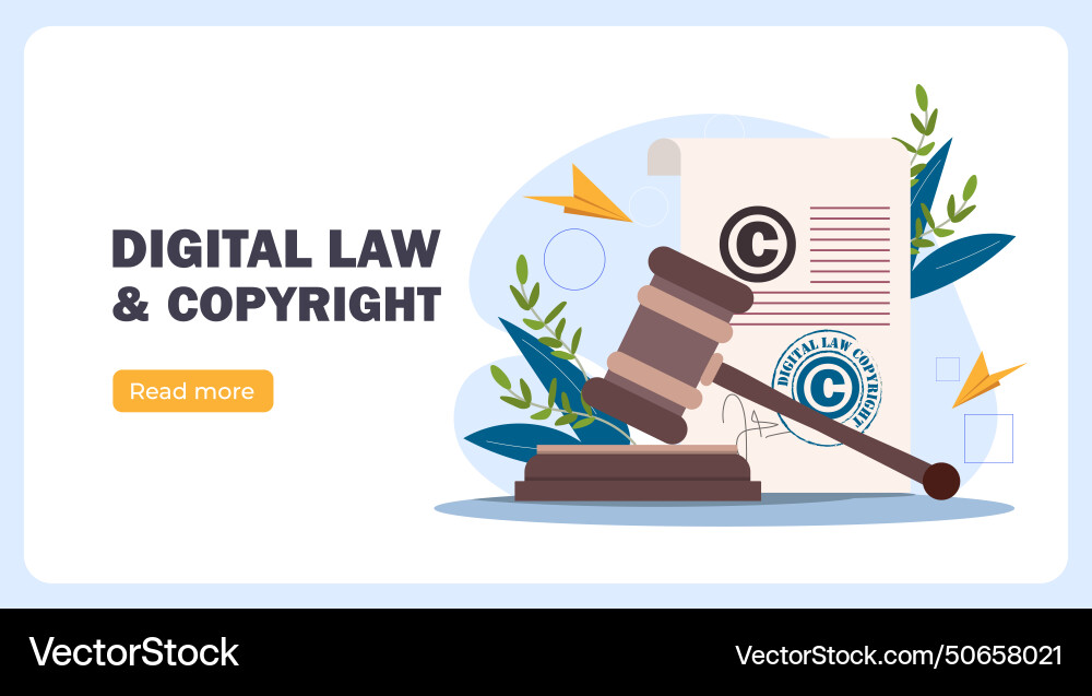 Digital law copyright poster Royalty Free Vector Image