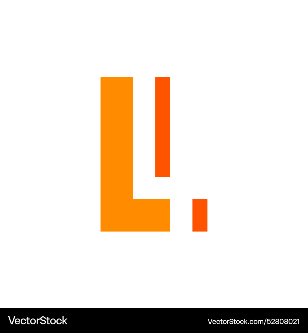 Letter l orange color logo symbol Royalty Free Vector Image