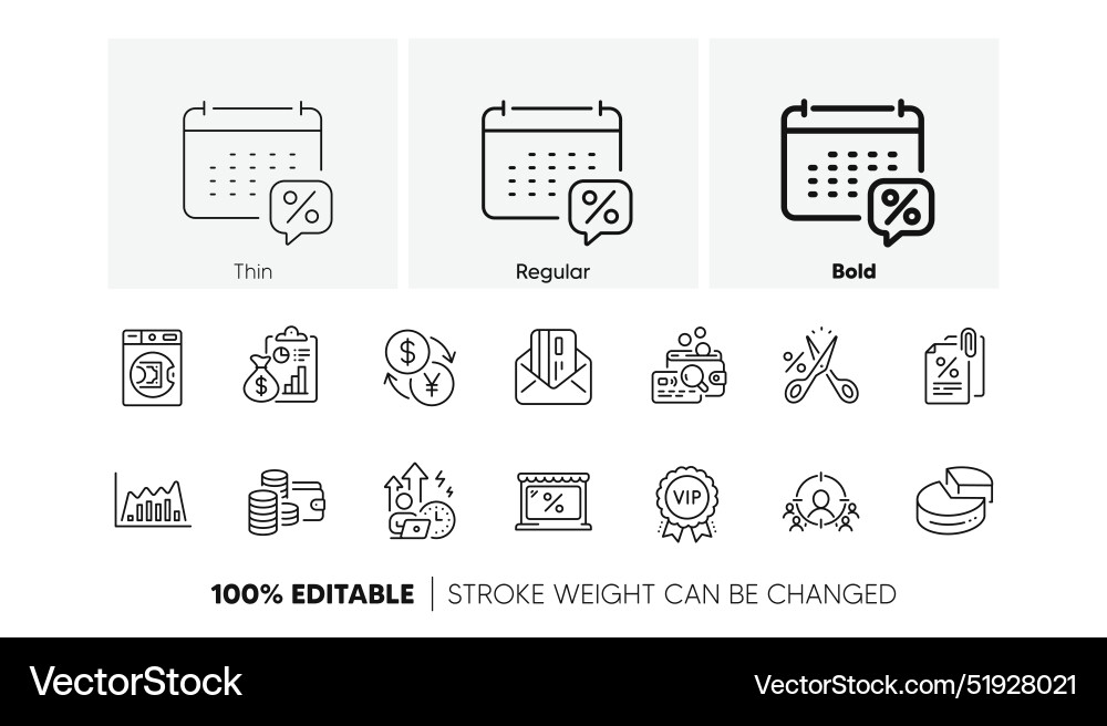 Pie chart launder money and credit card line Vector Image