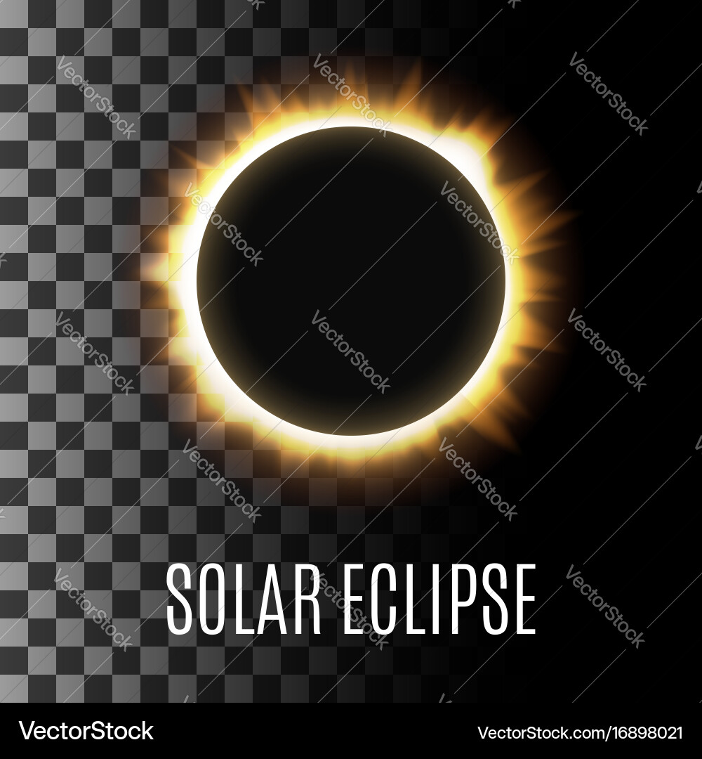 Realistic of a total solar eclipse Royalty Free Vector Image