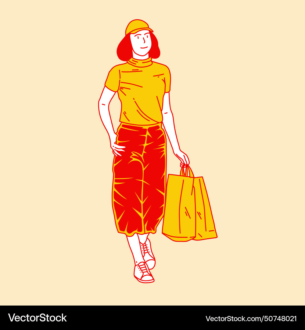 Simple cartoon of a people walking 4 Royalty Free Vector