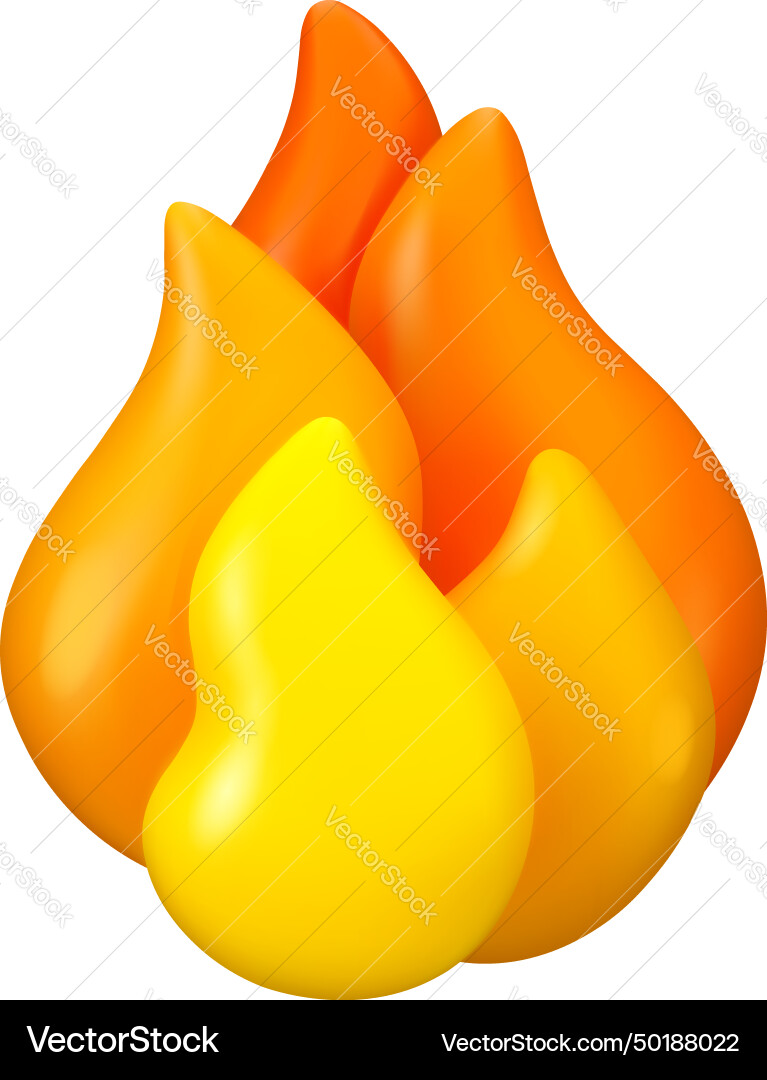 3d fire icon Royalty Free Vector Image - VectorStock