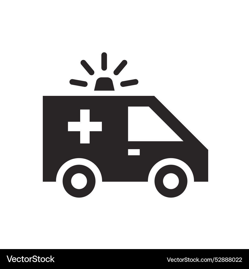 Ambulance icon in solid style Royalty Free Vector Image