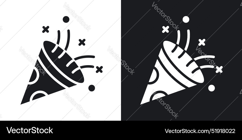 Confetti icon set in solid black and white color Vector Image