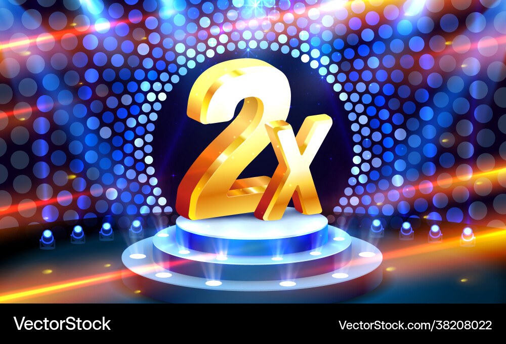 Double Win Banner - Prize Promotion Royalty Free Vector