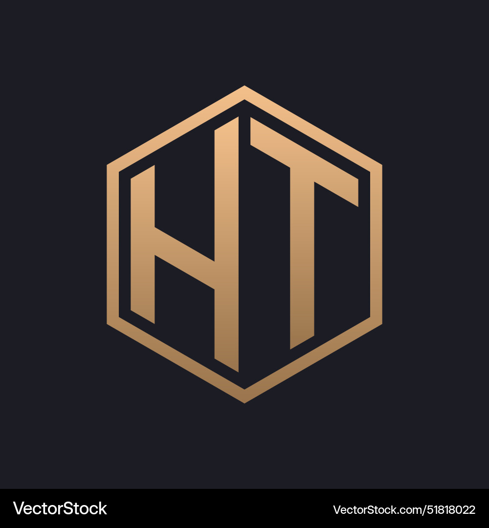 Elegant hexagon letter ht logo design initial Vector Image
