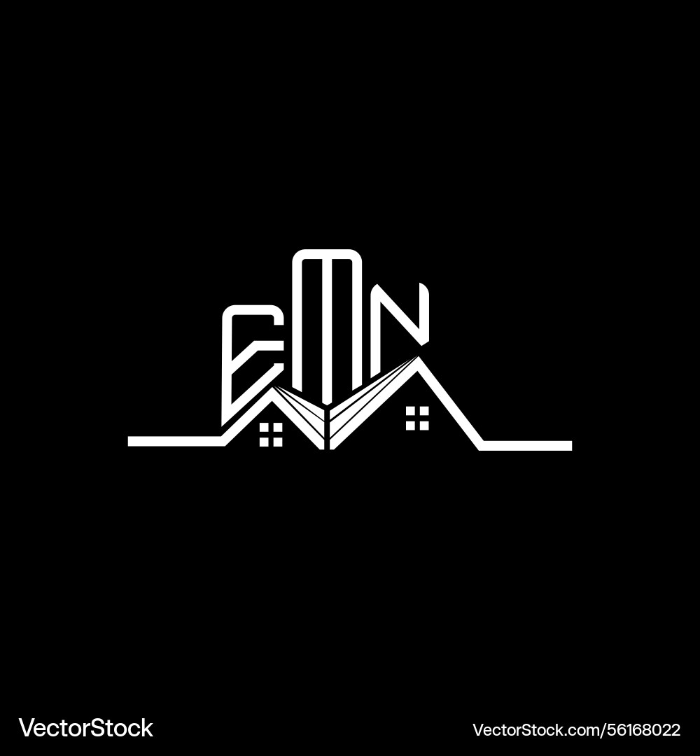 Emn real state logo design simple and modern Vector Image