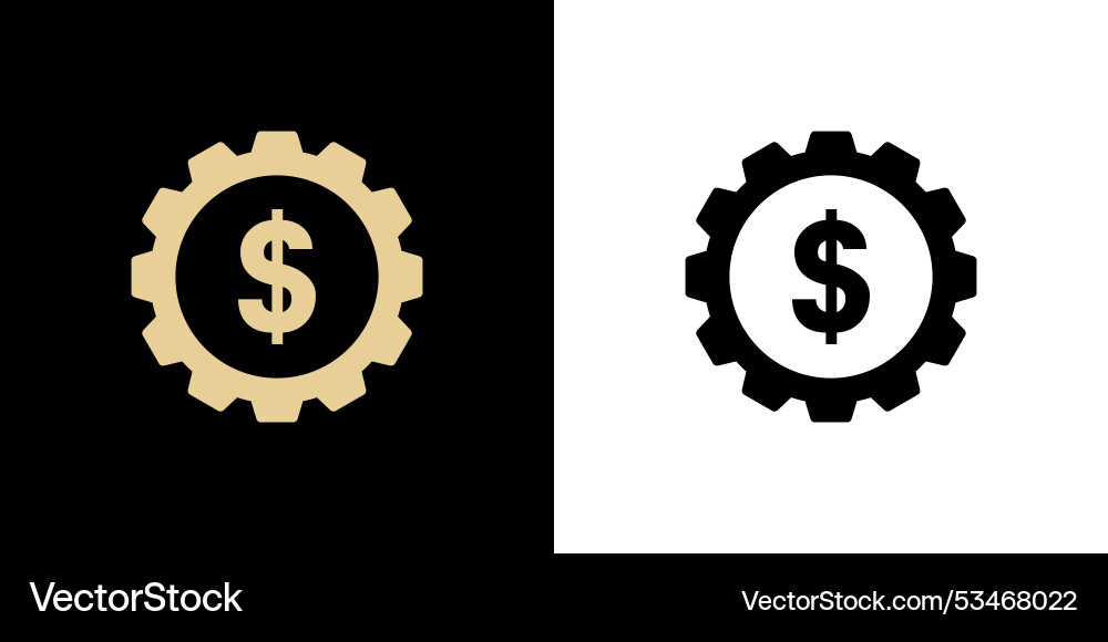 Gear wheel and dollar symbol Royalty Free Vector Image