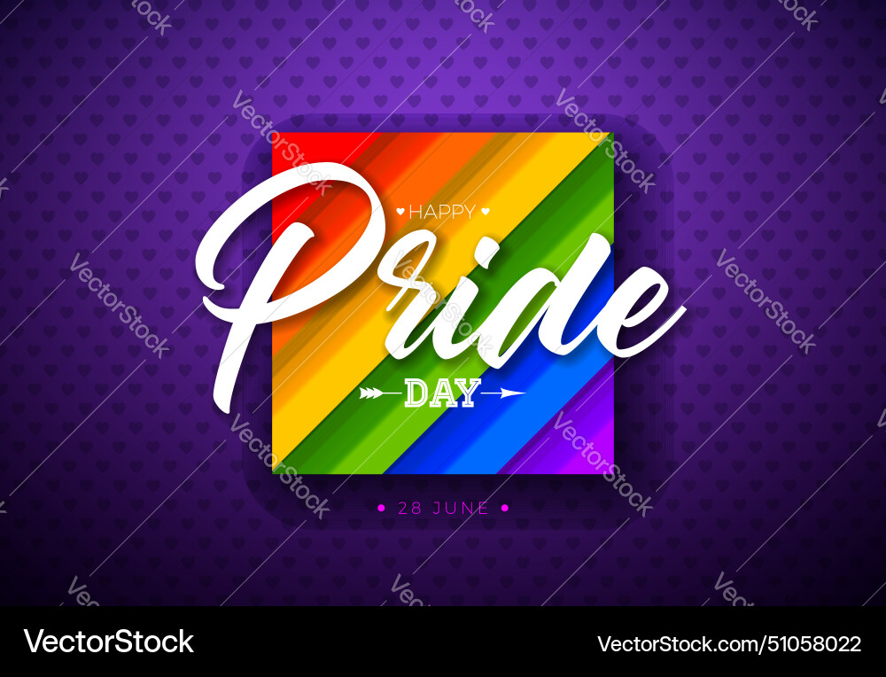 Happy pride day lgbtq with typography Royalty Free Vector